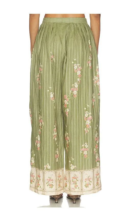 Agua Bendita Printed Linen Trousers