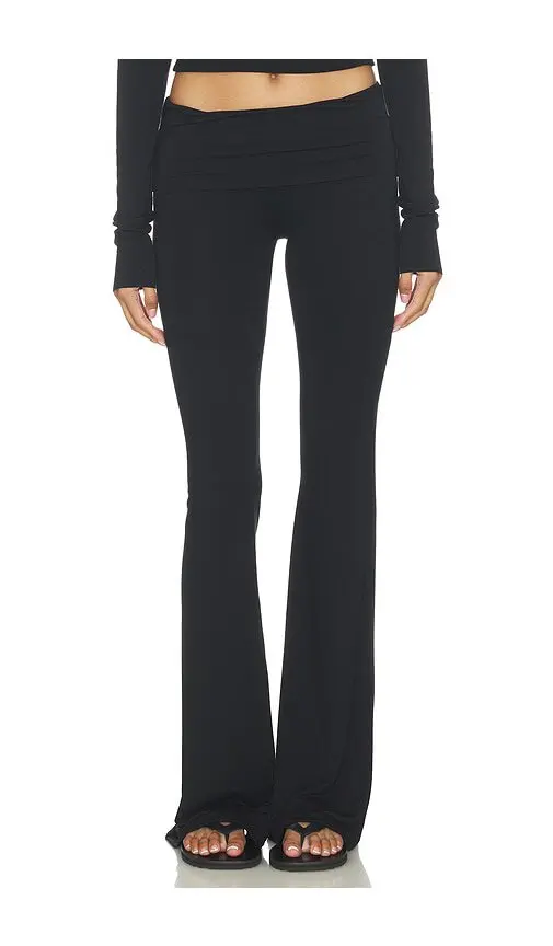 Eterne Foldover Flare Pant - Black