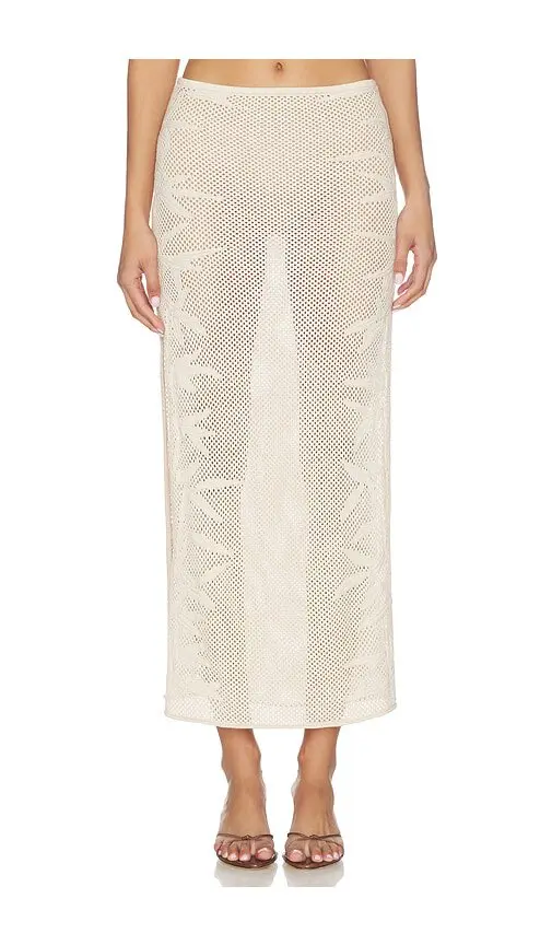 FLOOK THE LABEL Crochet Maxi Skirt With Slit