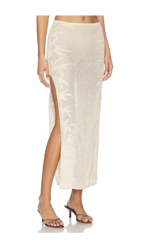 FLOOK THE LABEL Crochet Maxi Skirt With Slit