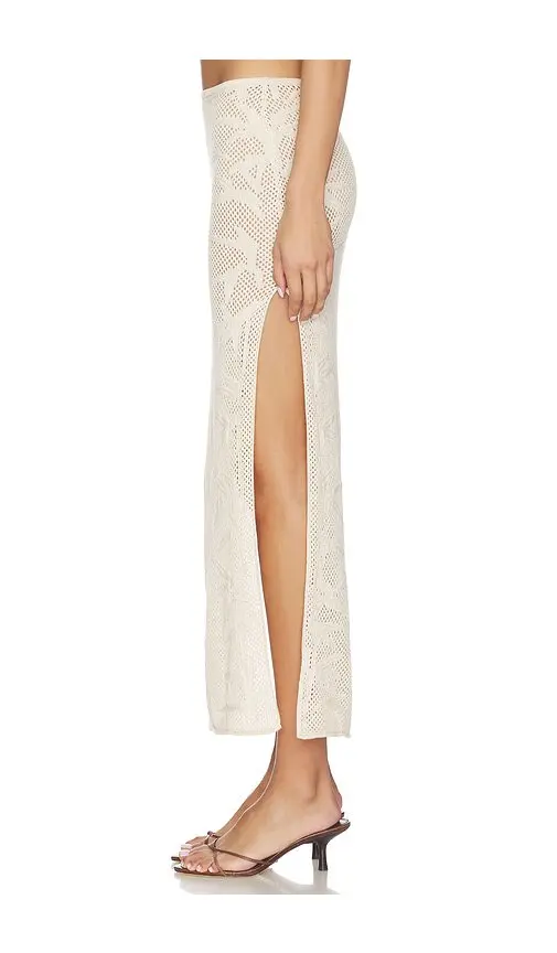 FLOOK THE LABEL Crochet Maxi Skirt With Slit