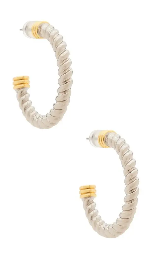 LUV AJ The Sierra Rope Hoop Earrings - Silver