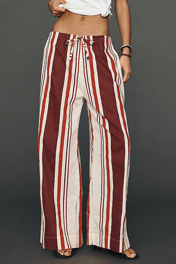 JULA Cotton Low-rise Pants With Drawstring Waist