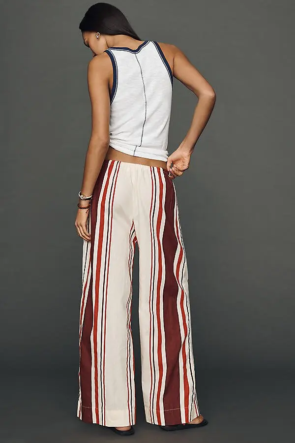 JULA Cotton Low-rise Pants With Drawstring Waist
