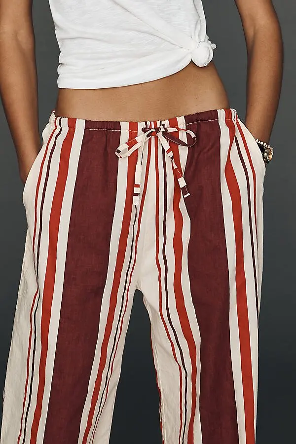 JULA Cotton Low-rise Pants With Drawstring Waist