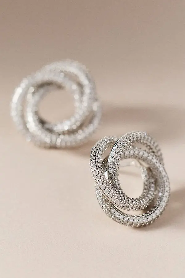 CZ BY KENNETH JAY LANE Pavé Triple Circle Earrings