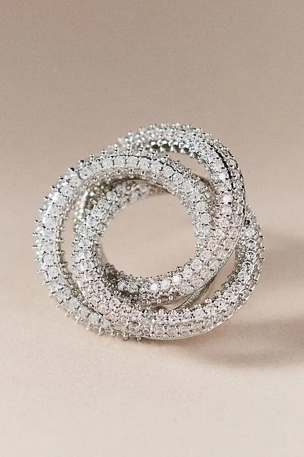 CZ BY KENNETH JAY LANE Pavé Triple Circle Earrings