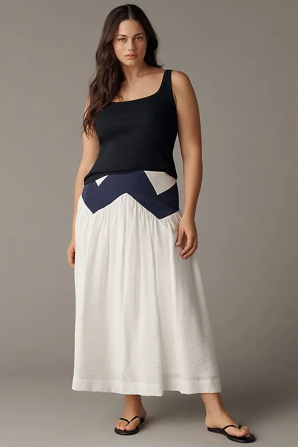 Maeve Geometric Midi Skirt