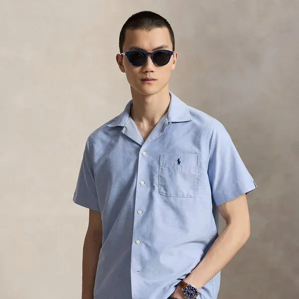 Ralph Lauren Classic Fit Oxford Camp Shirt - Blue