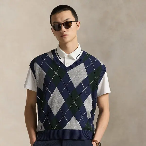 Ralph Lauren Big Fit Performance Argyle Sweater Vest - Argyle Multi