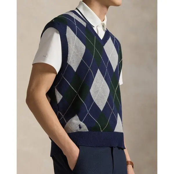Ralph Lauren Big Fit Performance Argyle Sweater Vest