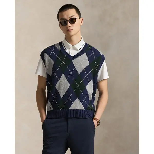 Ralph Lauren Big Fit Performance Argyle Sweater Vest