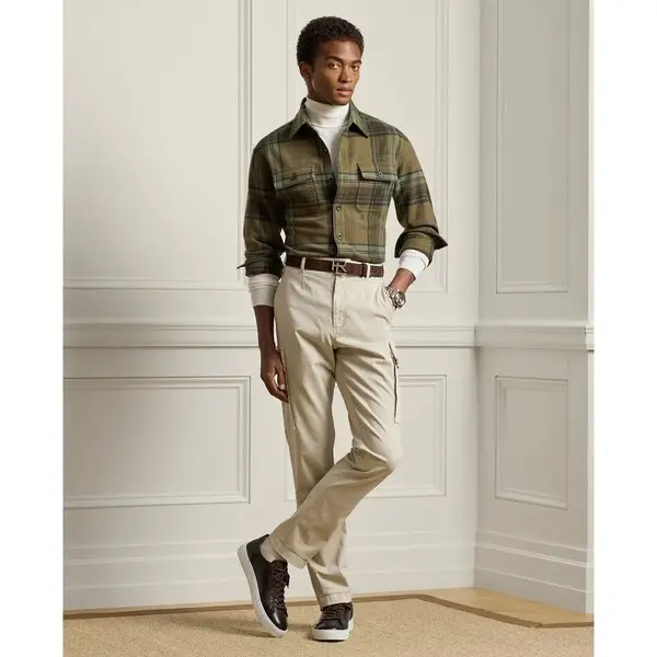Ralph Lauren Purple Label Hand-tailored Garment-dyed Stretch Cotton Cargo Trousers