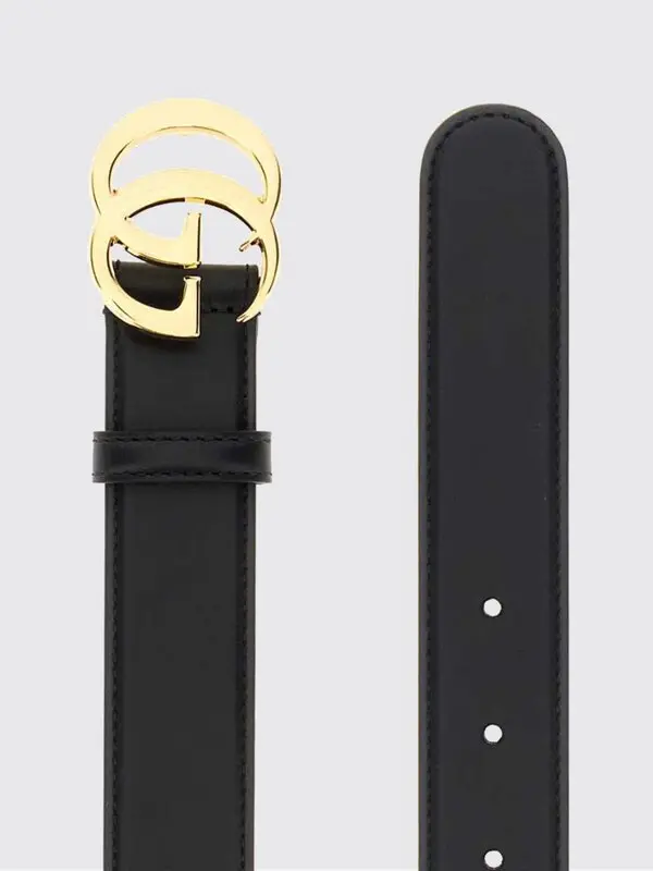 Gucci Belt With Gold Tone Buckle
