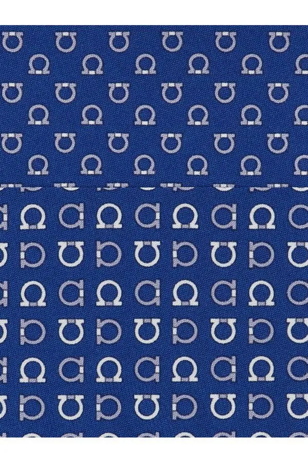 FERRAGAMO Gancini Print Silk Neck Tie