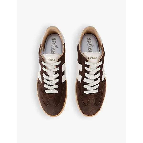 Hogan Suede Low-top Trainers With Serrated Logo Detail