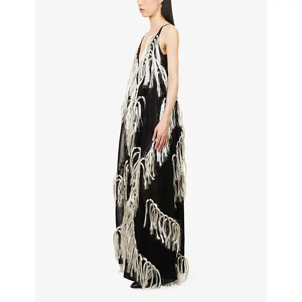 CFCL Knitted Maxi Dress With Fringe Embellishment