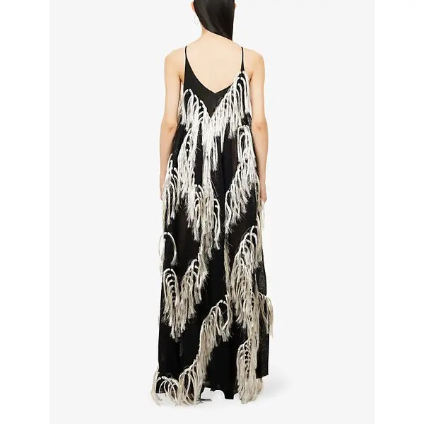 CFCL Knitted Maxi Dress With Fringe Embellishment