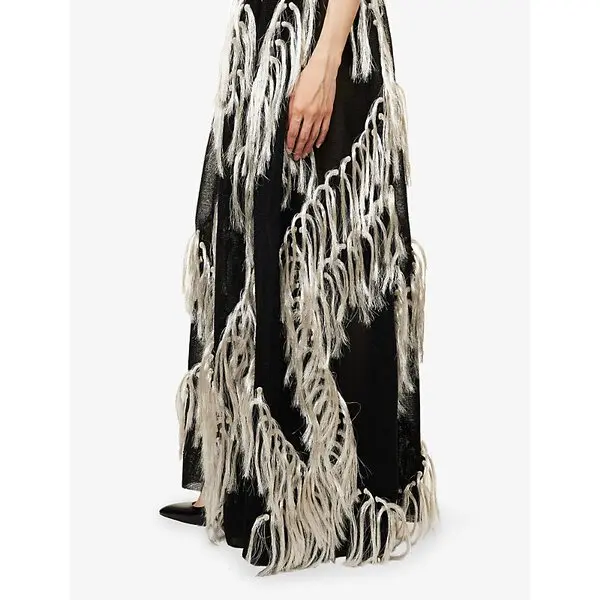 CFCL Knitted Maxi Dress With Fringe Embellishment