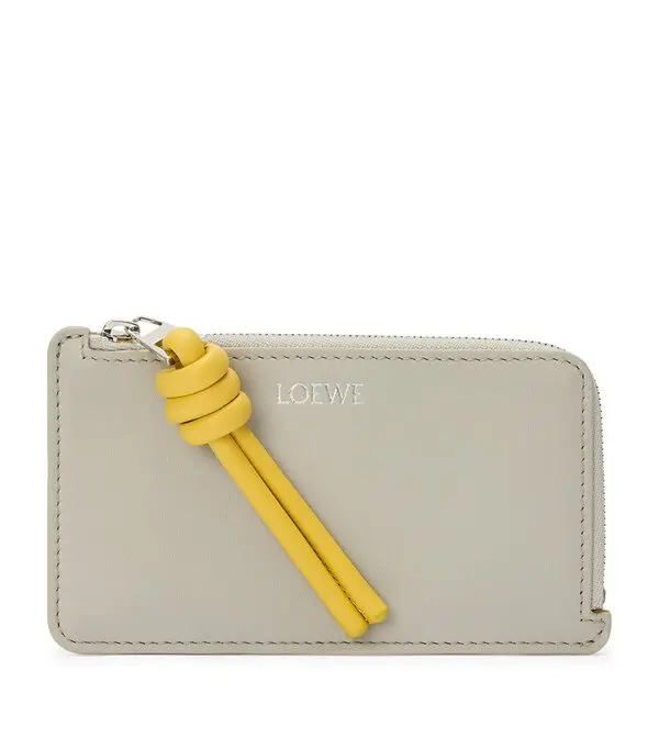 Loewe Leather Knot Card Holder - Grey