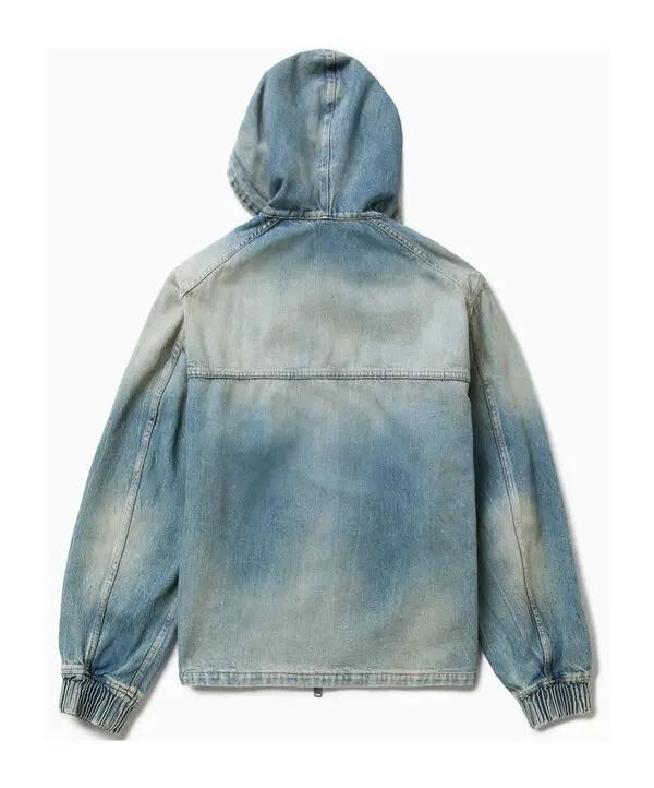 1989 STUDIO Hooded Denim Jacket With Zip Closure