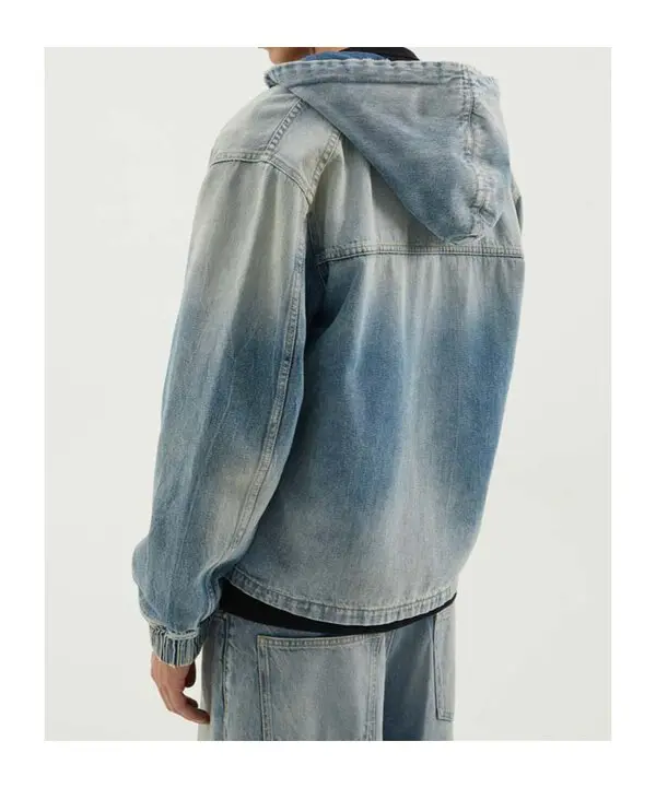 1989 STUDIO Hooded Denim Jacket With Zip Closure