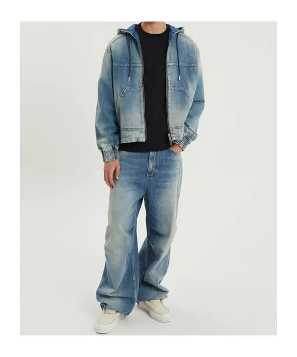 1989 STUDIO Hooded Denim Jacket With Zip Closure
