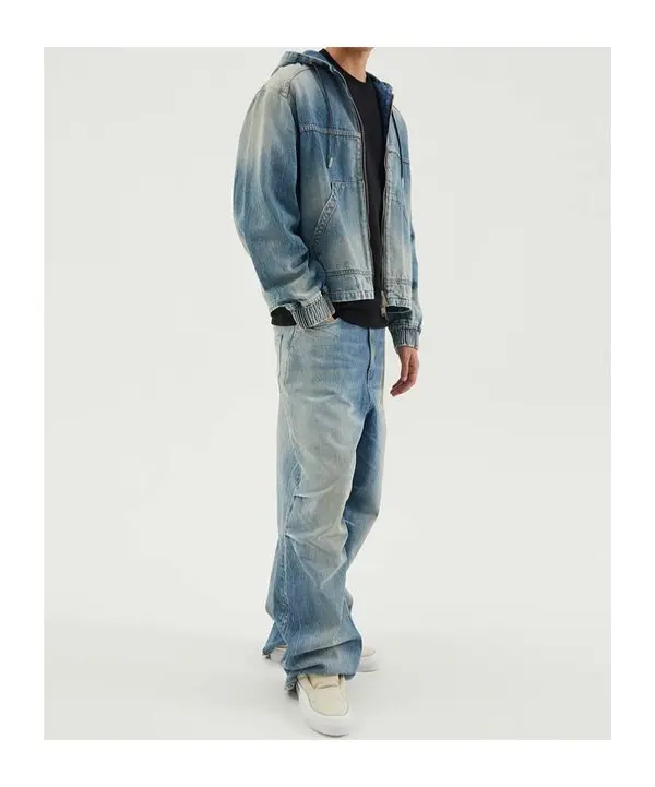 1989 STUDIO Hooded Denim Jacket With Zip Closure