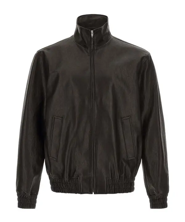 Valentino Garavani Leather Zip-up Jacket - Black