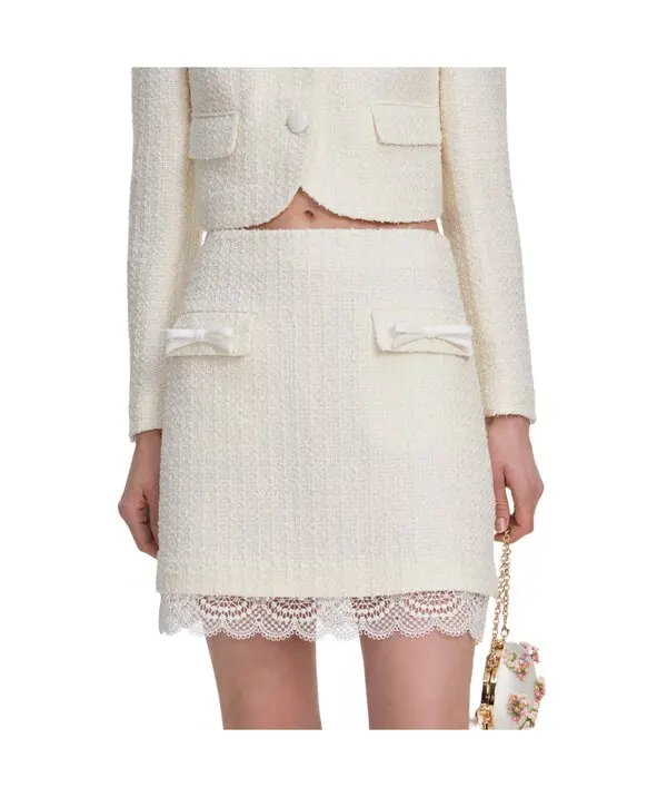 SELF-PORTRAIT A-line Mini Skirt With Lace Trim