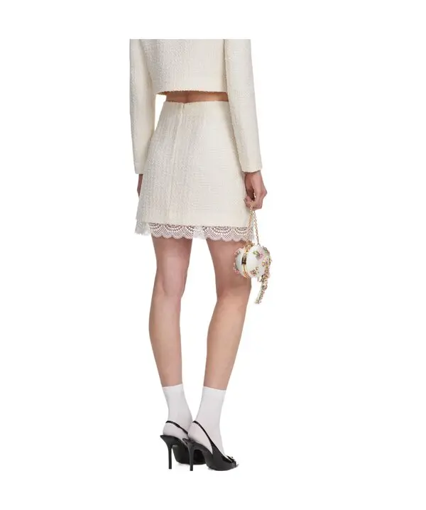 SELF-PORTRAIT A-line Mini Skirt With Lace Trim