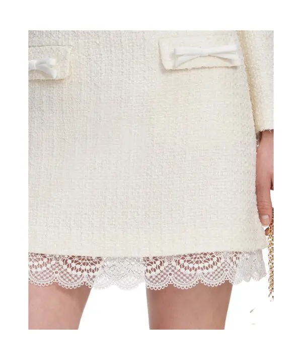 SELF-PORTRAIT A-line Mini Skirt With Lace Trim