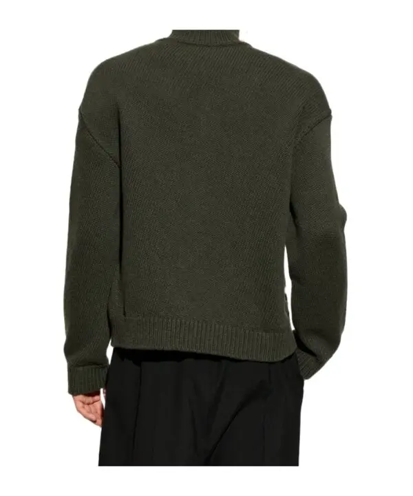 JIL SANDER Ribbed Stand Collar Knitted Sweater