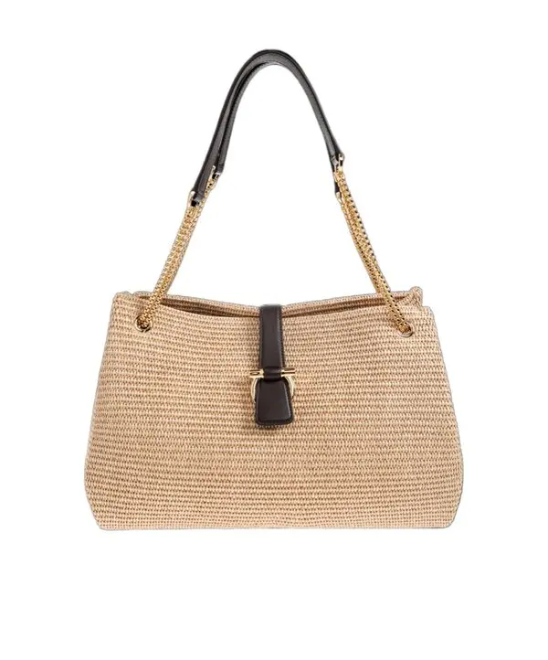 FERRAGAMO Medium Raffia Bag