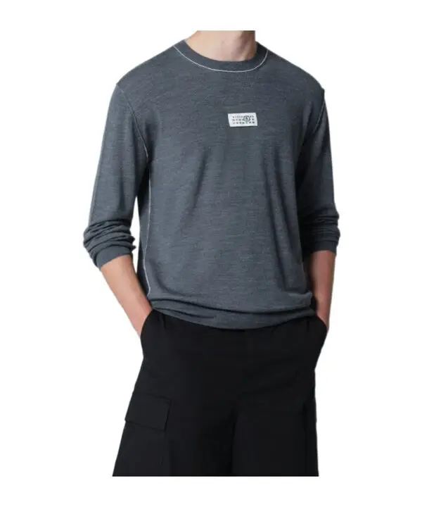 MAISON MARGIELA Long Sleeve Crew Neck Sweater With Numeric Logo