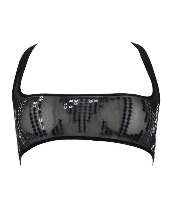 Rick Owens Sequin Embellished Top - Black/clear Black