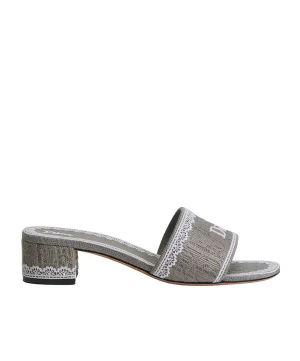 Dior Dentelle Heeled Sandals - Gray