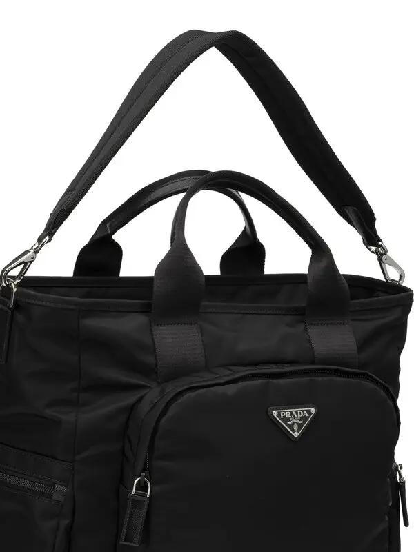 Prada Re-nylon Logo-plaque Tote Bag
