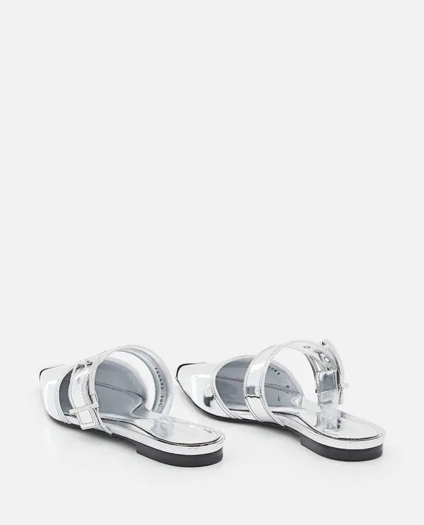 Alexander McQueen Mirror Pointed Open Back Sandals
