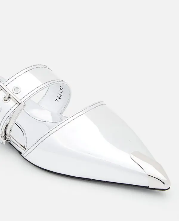 Alexander McQueen Mirror Pointed Open Back Sandals