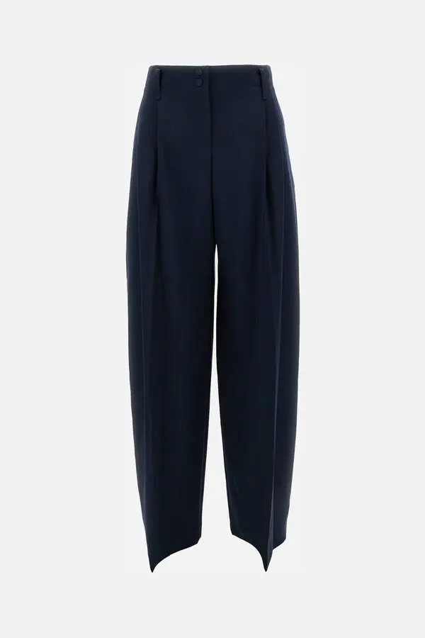 Alexander McQueen Wide-leg Pleated Wool Trousers - Multicolor