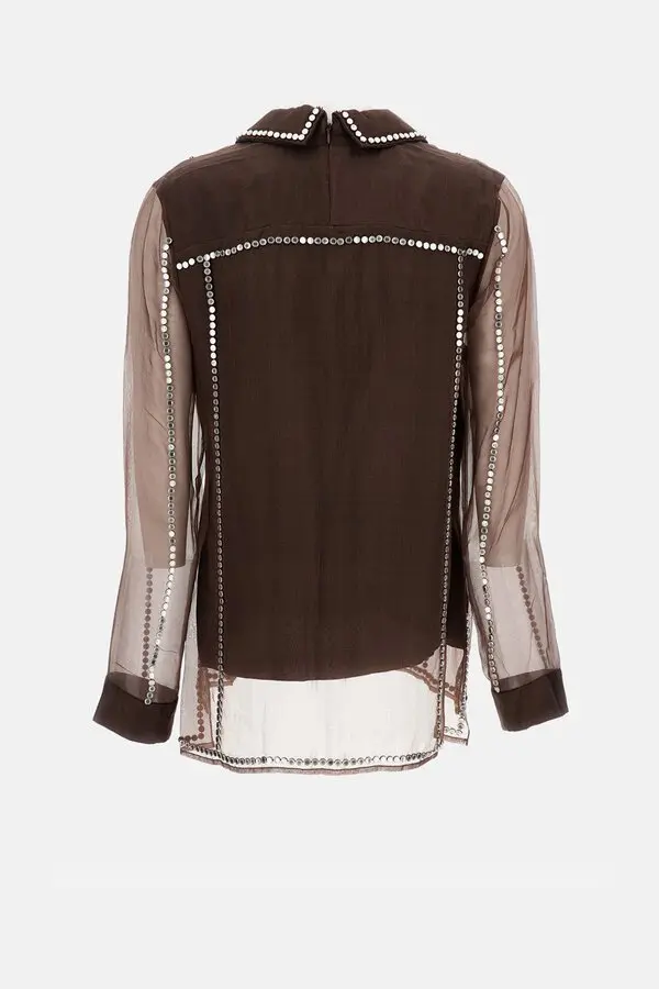 WALES BONNER Organza Shirt With Metal Stud Details