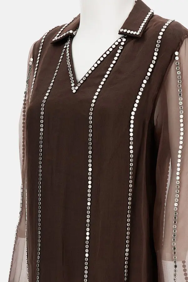 WALES BONNER Organza Shirt With Metal Stud Details