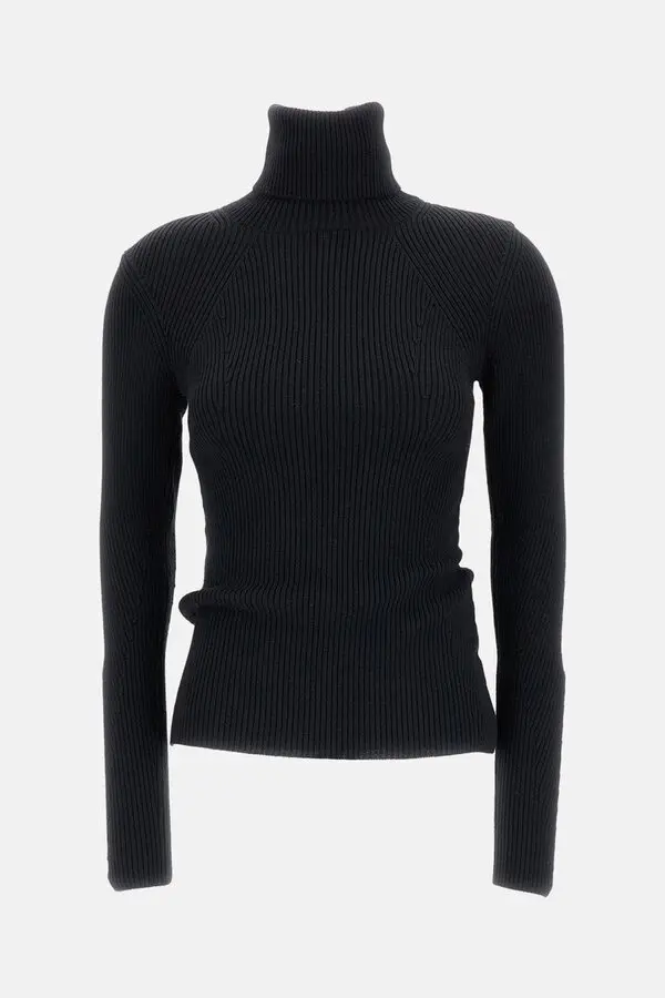 Junya Watanabe Stretch Wool Ribbed Turtleneck Sweater