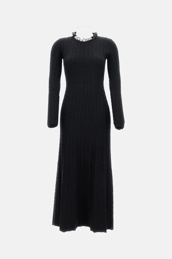 Rabanne Long Sleeve High Neck Dress