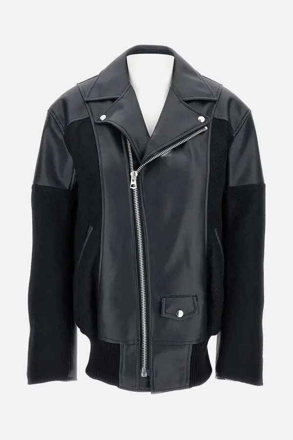 Junya Watanabe Faux Leather Jacket With Contrasting Fabric Panels