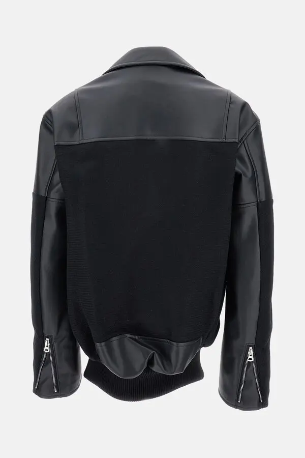Junya Watanabe Faux Leather Jacket With Contrasting Fabric Panels