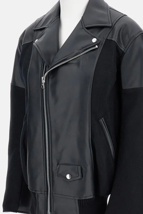 Junya Watanabe Faux Leather Jacket With Contrasting Fabric Panels