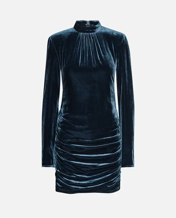 ROTATE BY BIRGER CHRISTENSEN Velvet Dress With High Neck