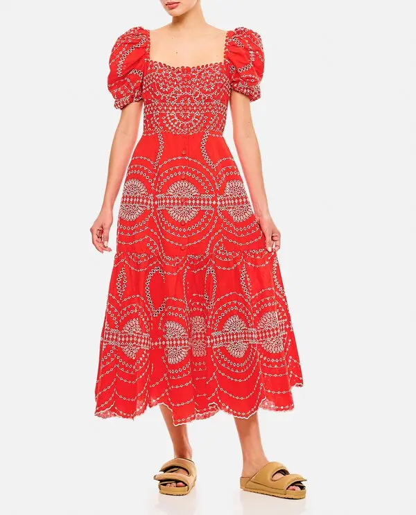 Charo Ruiz Ibiza Embellished Balloon Sleeve Dress
